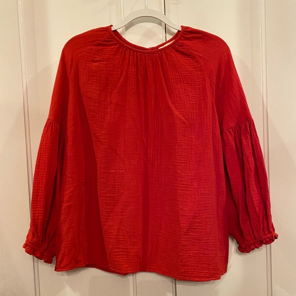 Universal Thread | Tops | Universal Thread Red Gauze Blouse Xl | Poshmark